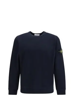 Stone Island Crewneck Cotton Sweatshirt - Blue