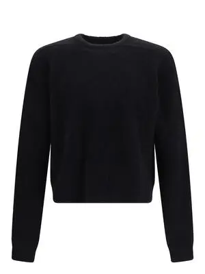 Rick Owens Round Neck Long Sleeve Sweater - Black