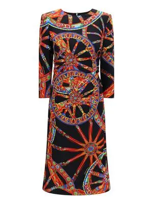 Dolce & Gabbana Carretto Print Charmeuse Dress - Multicolor