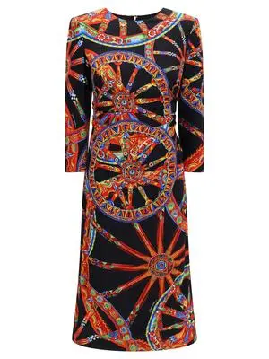 Dolce & Gabbana Carretto Print Charmeuse Dress - Multicolor