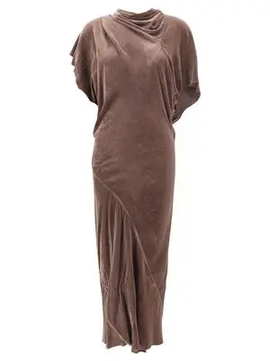 Rick Owens Rick Owens Seb Dress - Floor Length Velvet Cream