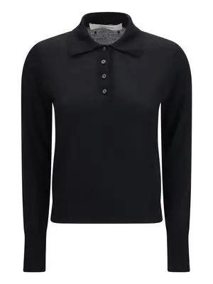 GOLDEN GOOSE GOLDEN GOOSE Long Sleeve Merino Wool Polo Black