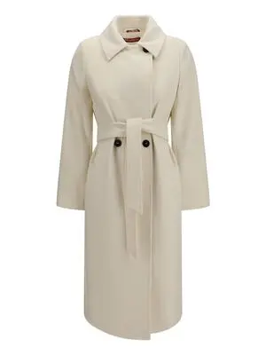Max Mara Double Breasted Wool Coat - White
