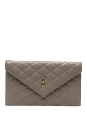 SAINT LAURENT Saint Laurent Quilted Leather Clutch