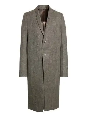 Rick Owens Concordian Wool Blend Coat - Carbone