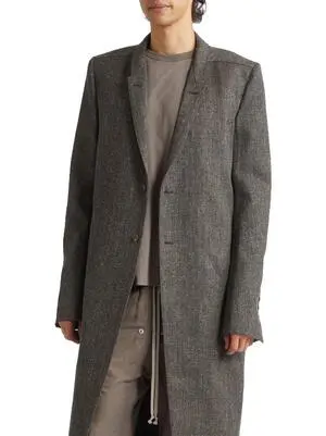 Rick Owens Concordian Wool Blend Coat - Carbone