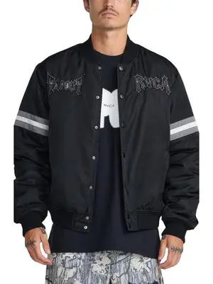 RVCA RVCA X Tapout Embroidered Satin Bomber Jacket