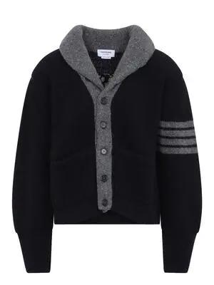 Thom Browne 65 Jersey Collar Cardigan - Blue