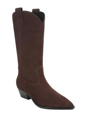Nordstrom Georgia Croc Embossed Leather Boot - Brown Chicory