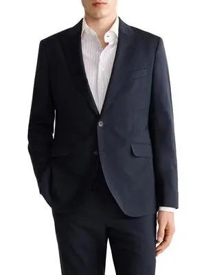 Mango Venice Slim Fit Virgin Wool Jacket - Navy