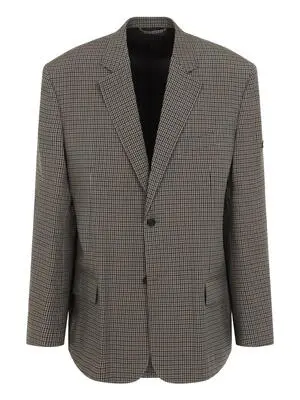 Balenciaga Checked Relaxed Fit Blazer - Brown