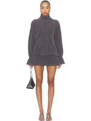 AYA MUSE Bell Sleeve Button Front Dress - Smoke
