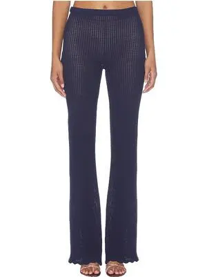 Majorelle Lucassia Textured Knit Flare Pants - Navy