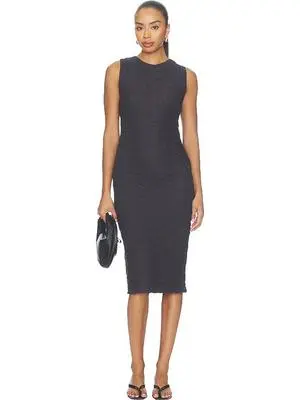 Vince Sleeveless Side Drape Midi Dress - Ink
