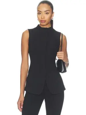 ALIGNE Cynthia Funnel Neck Waistcoat - Black