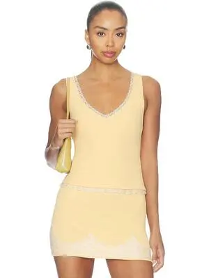 Tularosa Elia Lace Knit Tank - Yellow