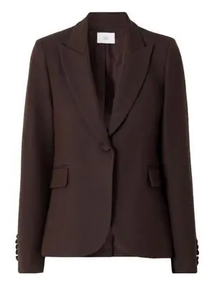 Adam Lippes Wool And Silk-blend Blazer - Brown