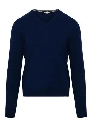 GRAN SASSO V-neck Pullover - Black