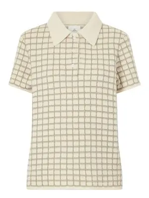 THE ELDER STATESMAN Checked Cashmere Polo Sweater - No
