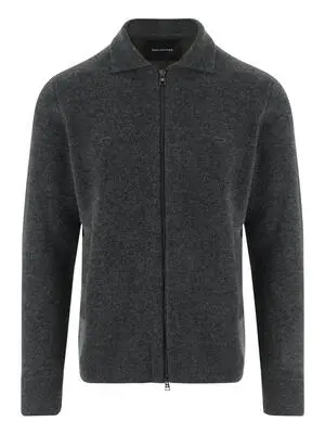 Tagliatore Long-sleeve Zip-up Cardigan - Black