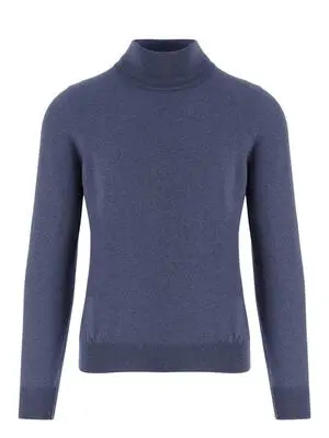 Tagliatore Miles High-neck Wool Sweater - Blue
