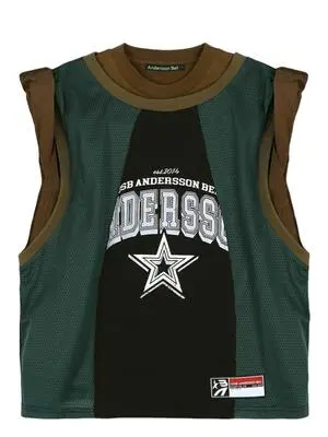 Andersson Bell Layered Basketball Jersey T-shirt - Khaki/green