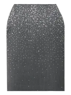 Alex Perry Embellished Straight Midi Skirt - Black