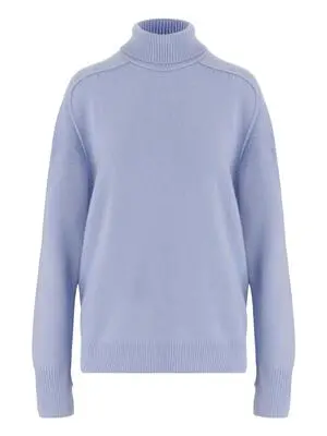 Carven Long Sleeve High Neck Sweater - Cornflowe