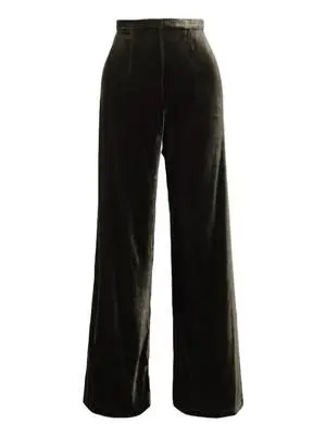 Le Kasha Velvet Wide-leg Pants - Black