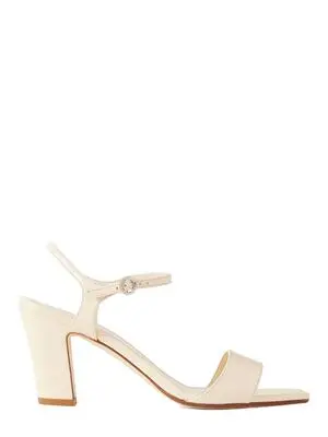 AeydĒ Leather Square Toe Block Heel Sandals - No