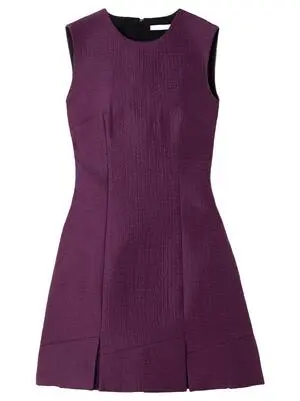 EMILIA WICKSTEAD Petronella Pleated Cloqué Mini Dress - Red