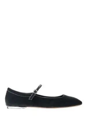 AeydĒ Uma Velvet Mary Jane Ballet Flats - Black