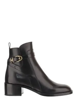 Sartore Buckled Block-heel Ankle Boots - Black
