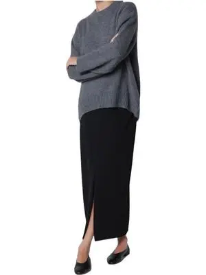 LISA YANG Noor Cashmere Crewneck Sweater - Graphite Color