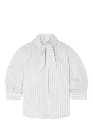 KALLMEYER Kallmeyer Lilette Striped Cotton-Poplin Shirt With Tie Detail