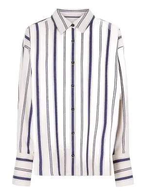 THE ELDER STATESMAN Blended Striped Shirt - Blue
