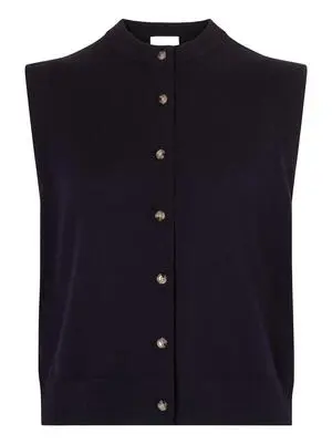 ALLUDE Wool Vest - Black