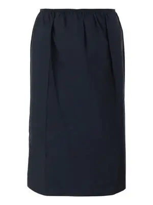 Carven Elasticated Waist Straight-leg Skirt With Back Slit - Mid Night