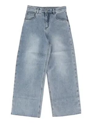 DOUUOD Faded Raw-cut Jeans - Washed Blue