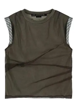 Andersson Bell Layered Mesh Pleated Top - Brown