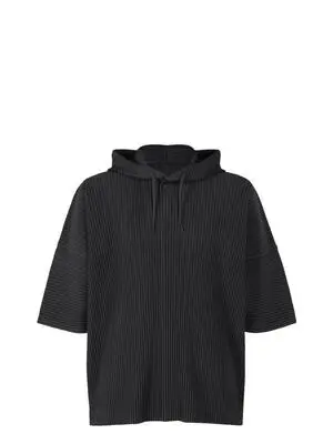 Issey Miyake Homme Plisse Issey Miyake Pleated Hoodie Black