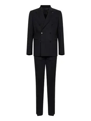 LARDINI Double-breasted Suit - Black