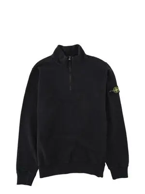 Stone Island Long-sleeved Zipper Sweatshirt - Black