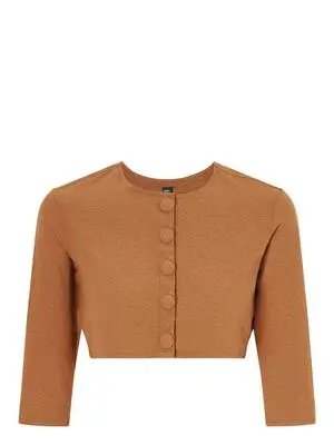 Lisa Marie Fernandez Lisa Marie Fernandez Cropped Stretch-Jersey Cardigan Brown