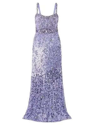 Jenny Packham Mermaid Sequined Gown - Purple