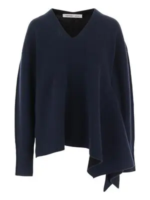Carven Long-sleeved Sweater With Ribbed Details - Midnightblack