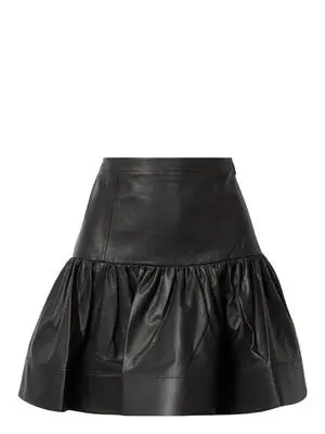 JASON WU Ruffled Tiered Leather Mini Skirt - No