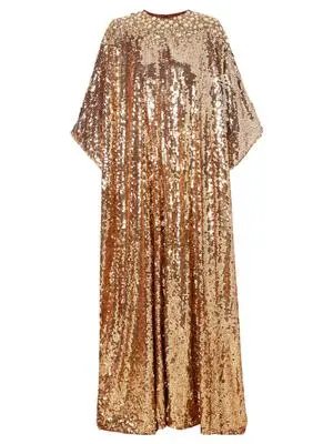 Jenny Packham Fontaine Crystal-embellished Sequined Gown - Brown