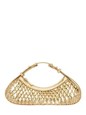 Cult Gaia Curved Woven Handle Clutch Bag - Nude