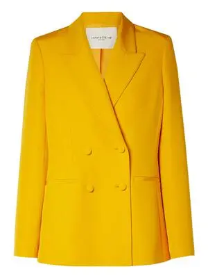 Lafayette 148 New York Double-breasted Wool And Silk-blend Blazer - No